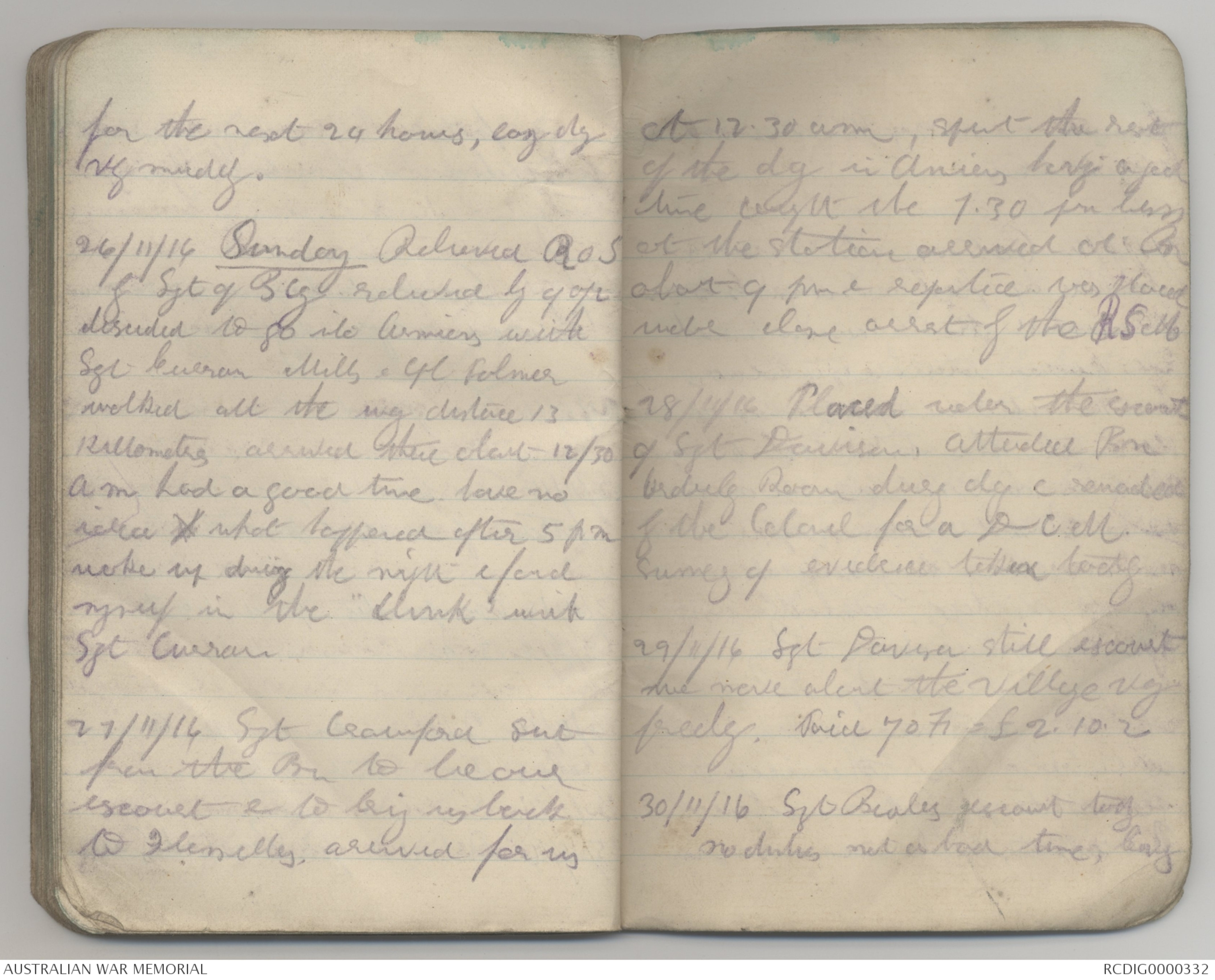 Diary of Apcar Leslie De Vine, 25 May - 31 December 1916 - Part 5 of 6 ...