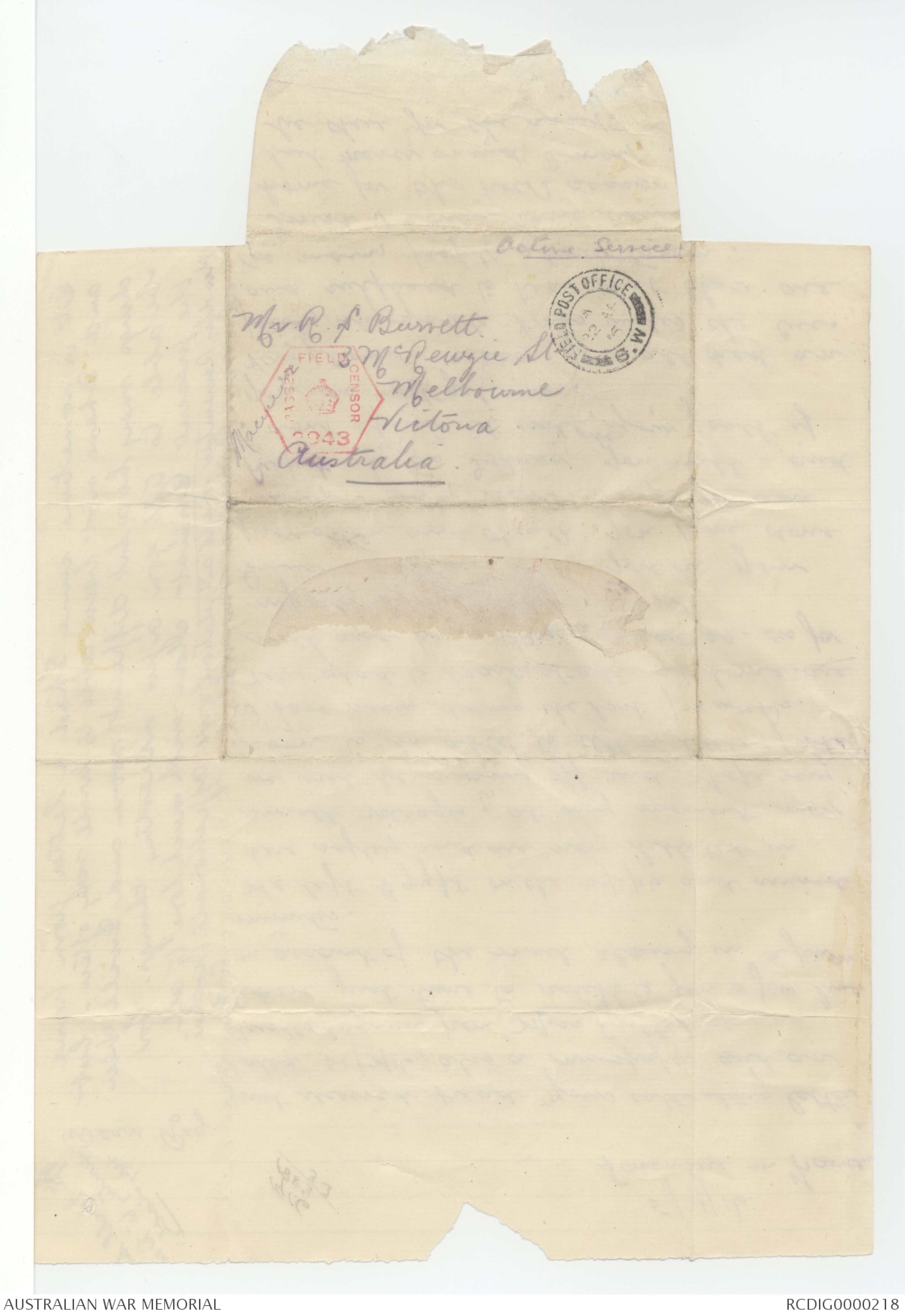 Letters from Alfred Sydney Burvett to his Family, 1914-1916 - Part 5 ...