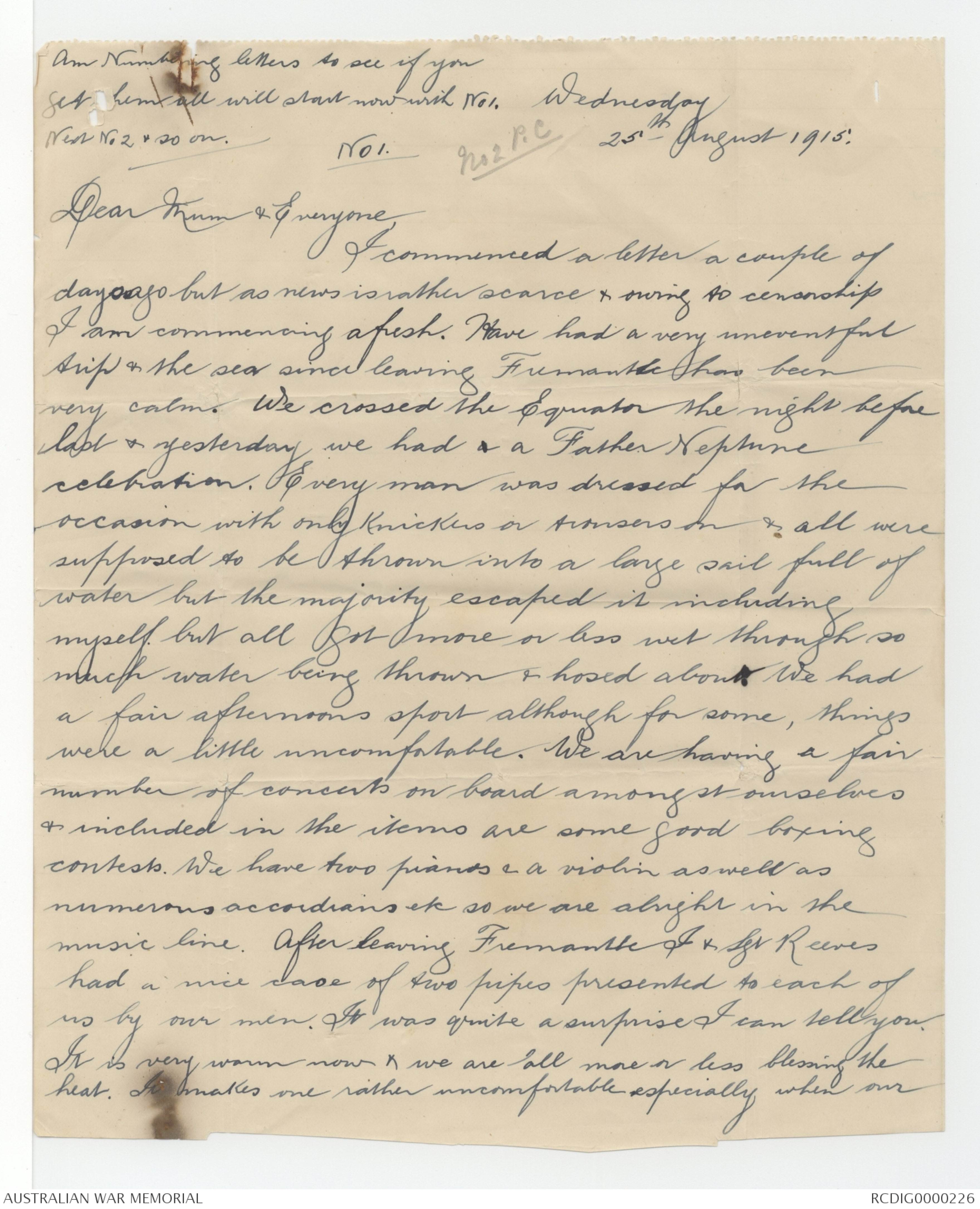 Letters from Alfred Bailey Eades to his Family, 1915-1917 - Part 1 ...