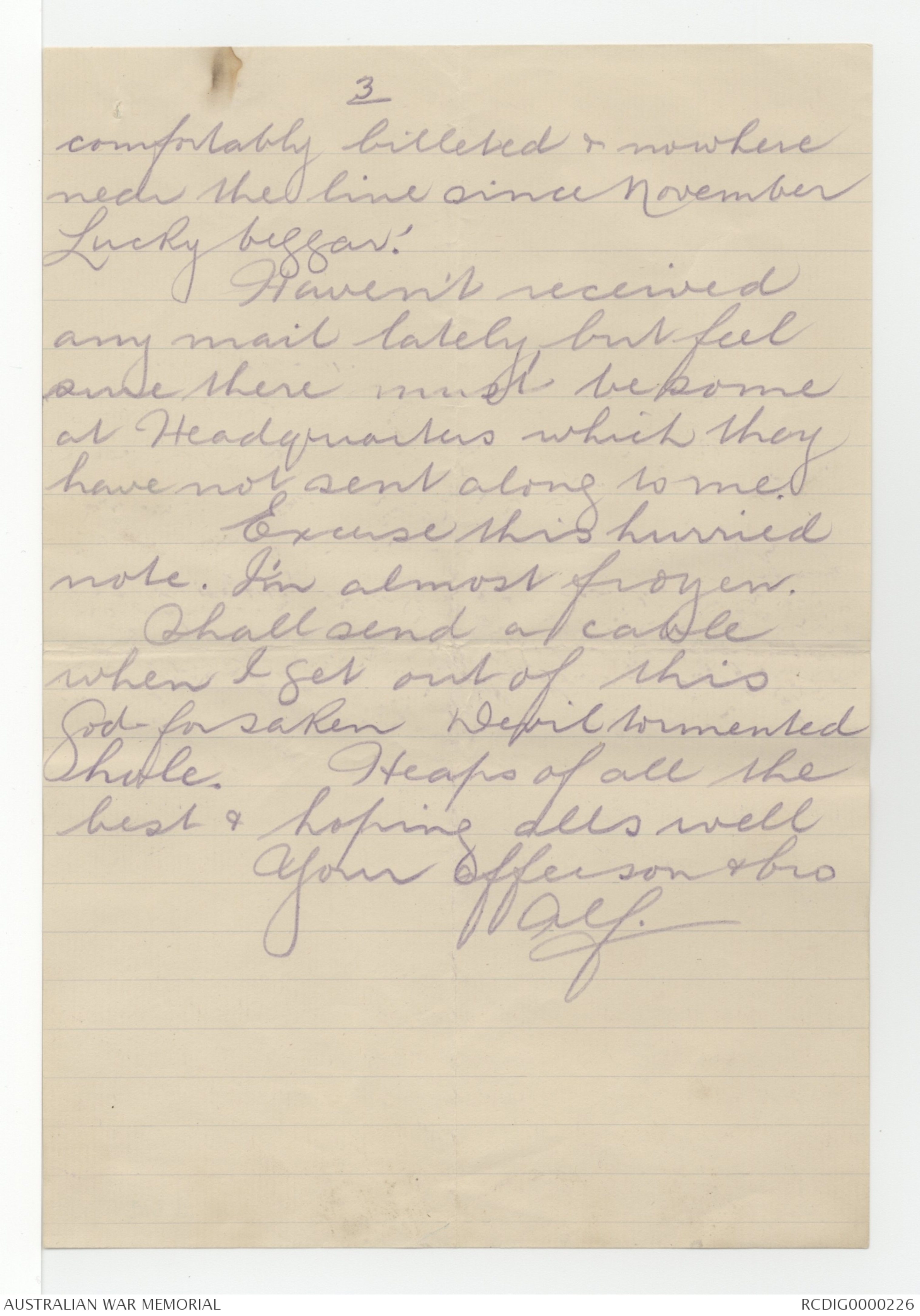 Letters from Alfred Bailey Eades to his Family, 1915-1917 - Part 2 ...
