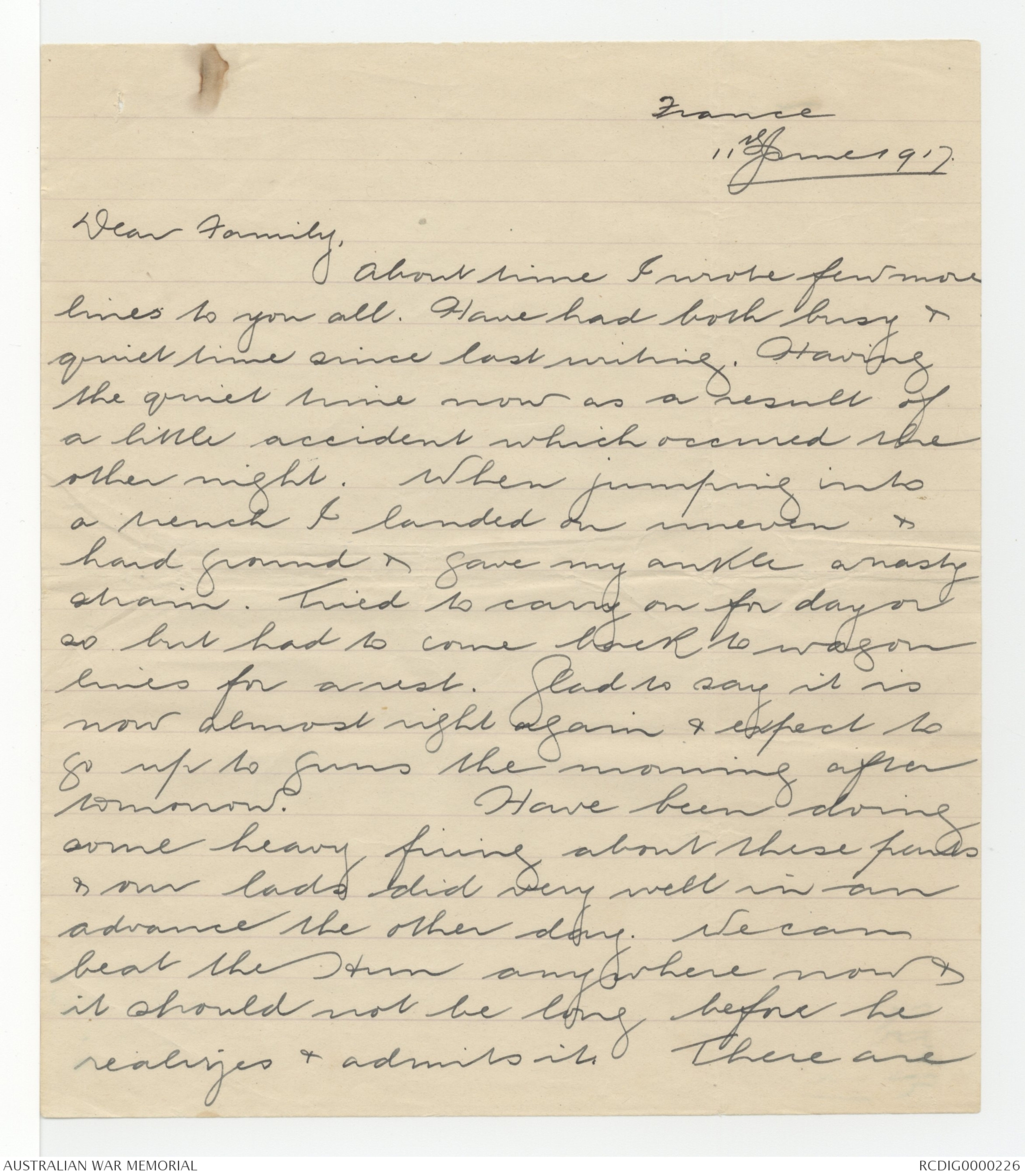 Letters from Alfred Bailey Eades to his Family, 1915-1917 - Part 2 ...