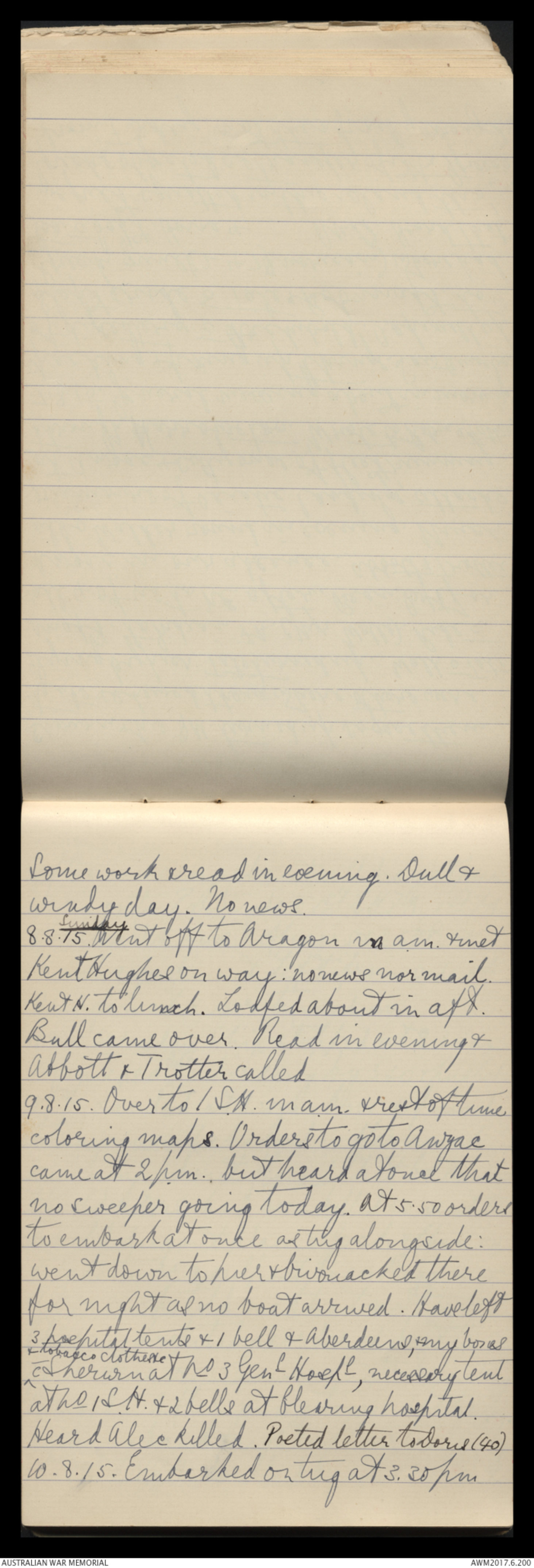 Diary No.2 of Rupert Major Downes, 15 May - 25 September 1915 - Part 4 ...