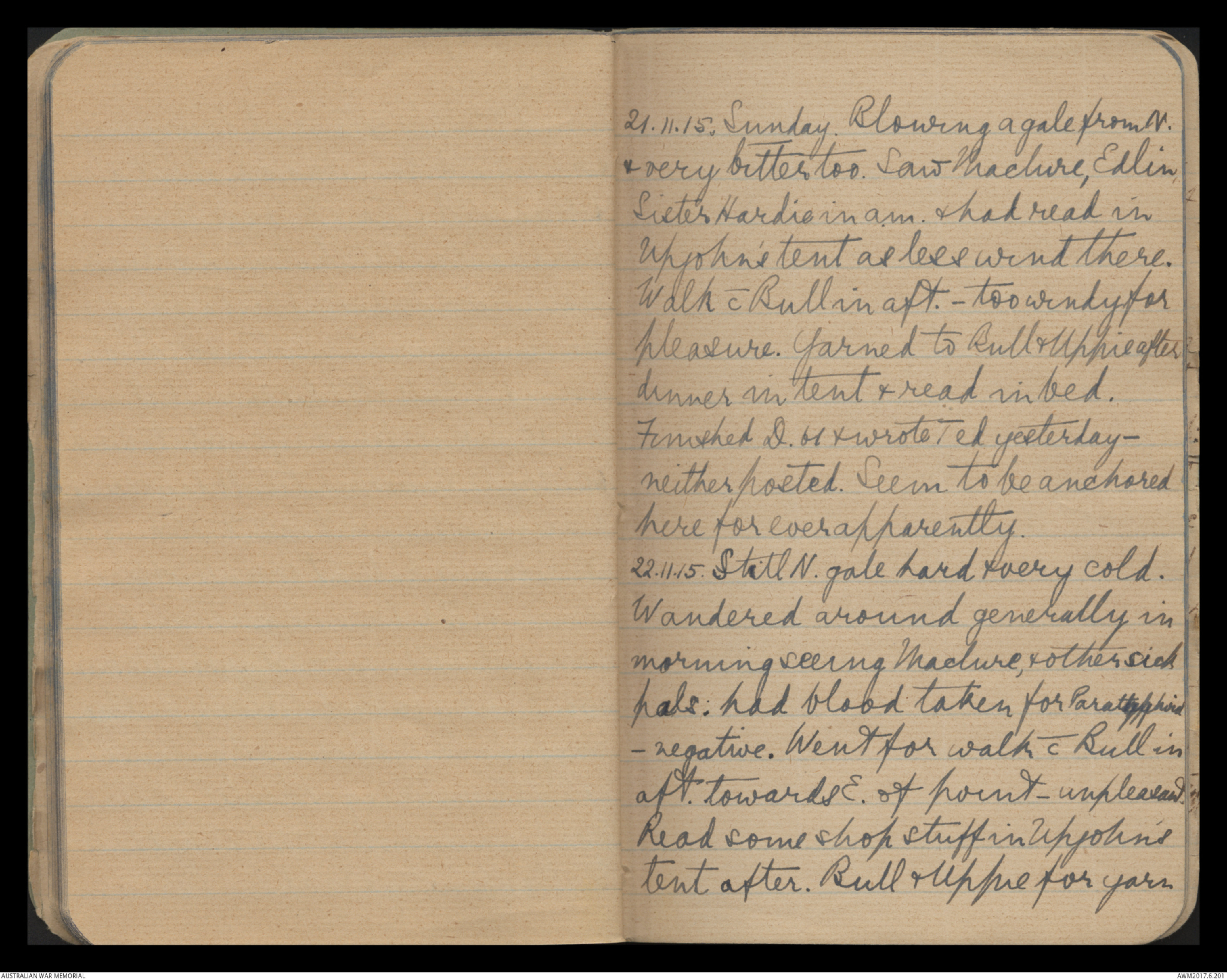 Diary No.3 of Rupert Major Downes, 26 September - 3 December 1915 ...