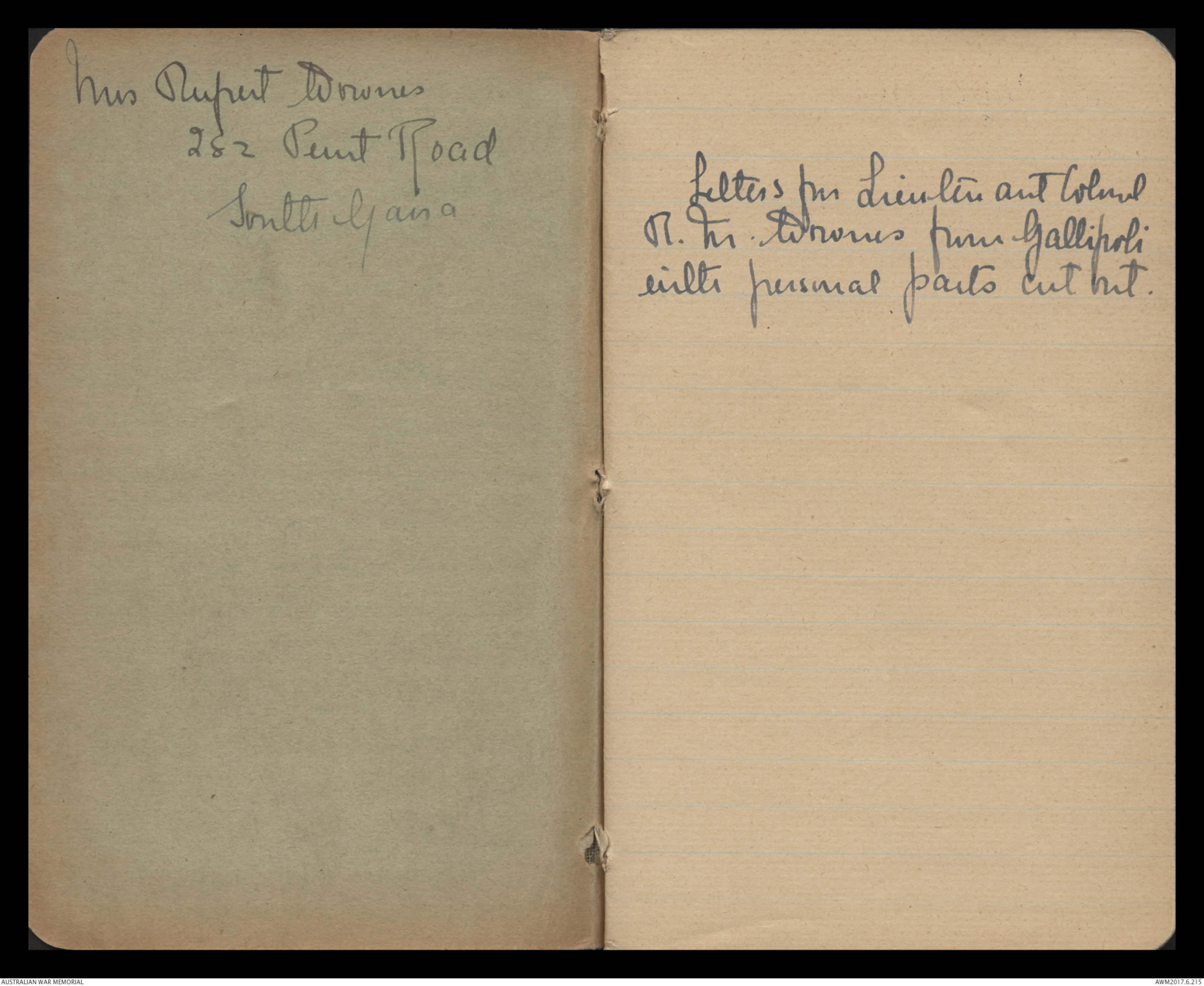 Gallipoli letters of Rupert Major Downes - Part 1 | Transcribe