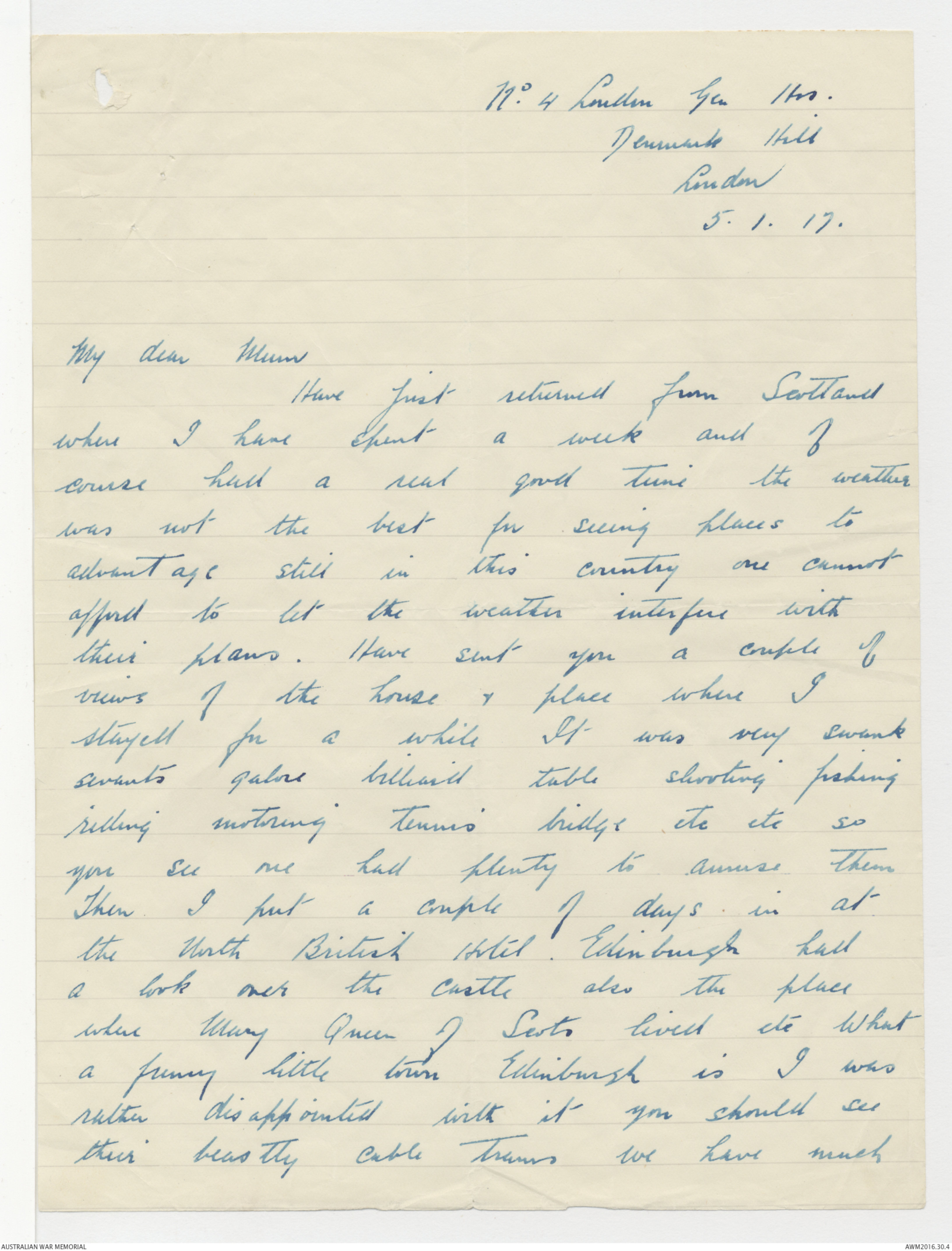 Letters from Robert James Henderson, January - June 1917 - Part 1 ...