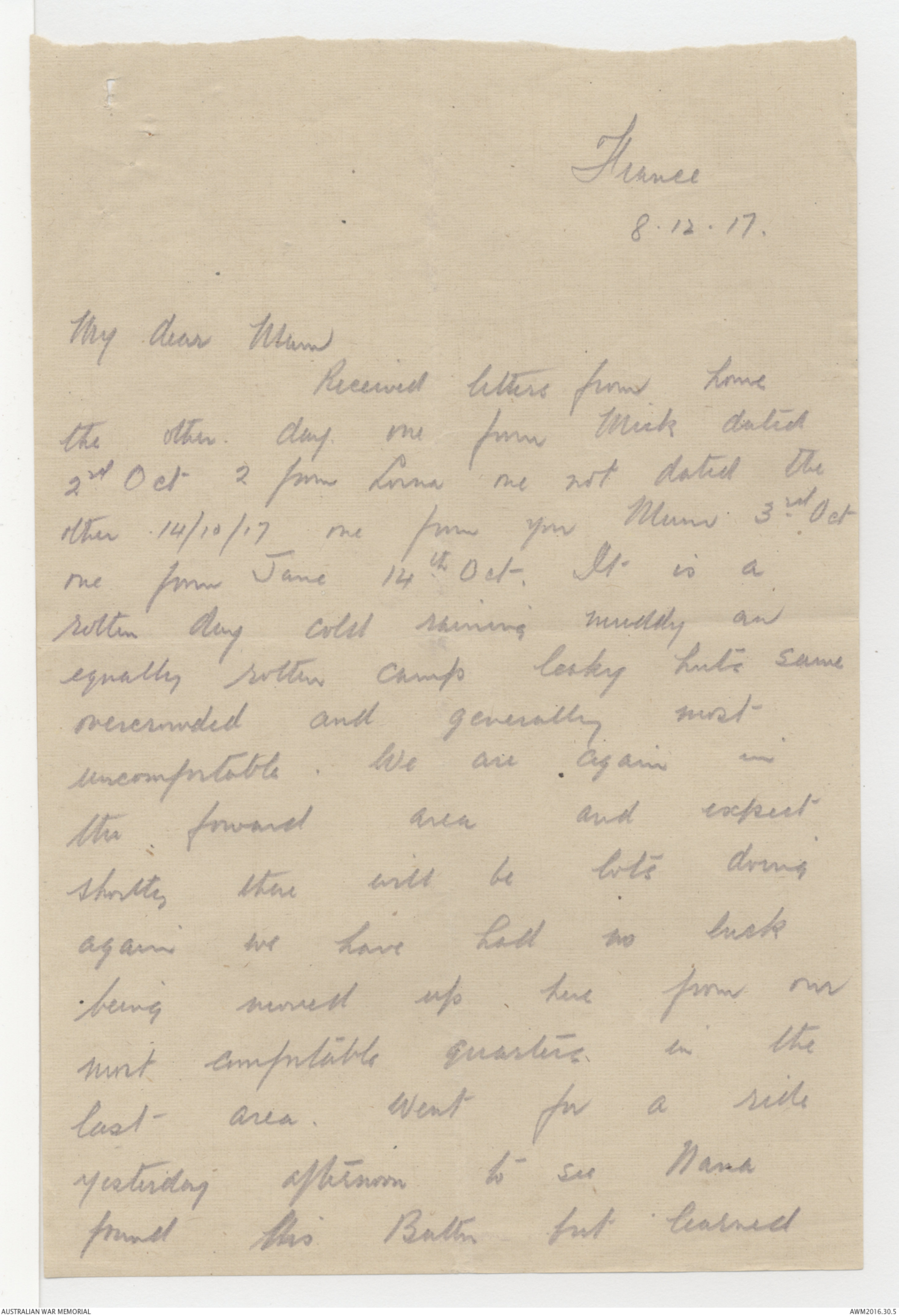 Letters from Robert James Henderson, July - December 1917 - Part 7 ...