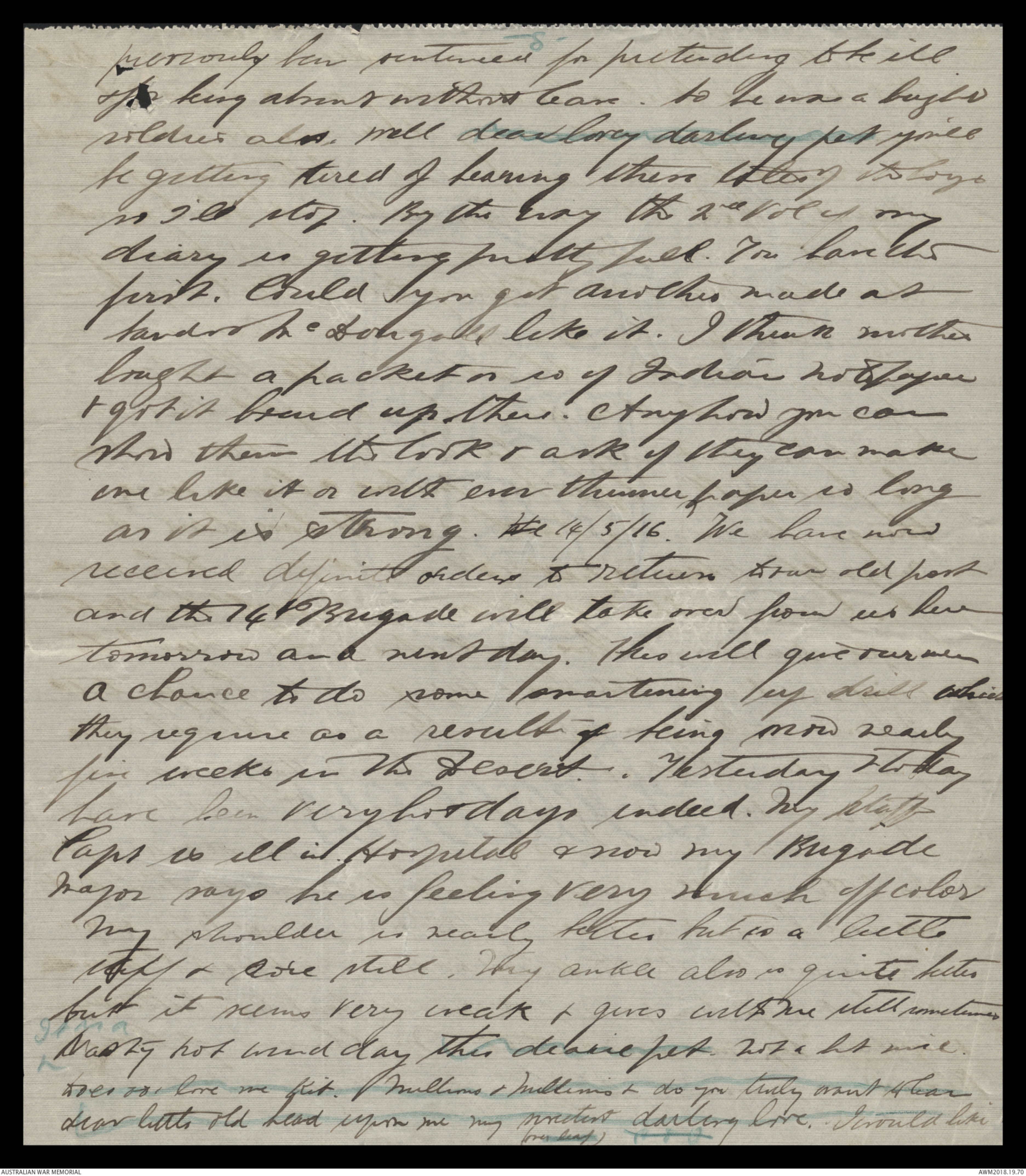 Letters from Harold Edward Elliott to his family January 1916 - June ...